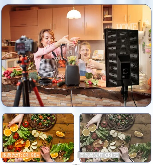 80W LED Video Light Panel - Soft, Dimmable, Portable Light