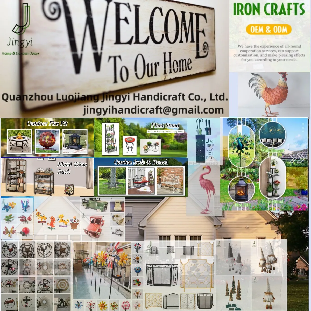 Metal Garden Decorations Welcome Signs Cute Animal Figures Funny ...