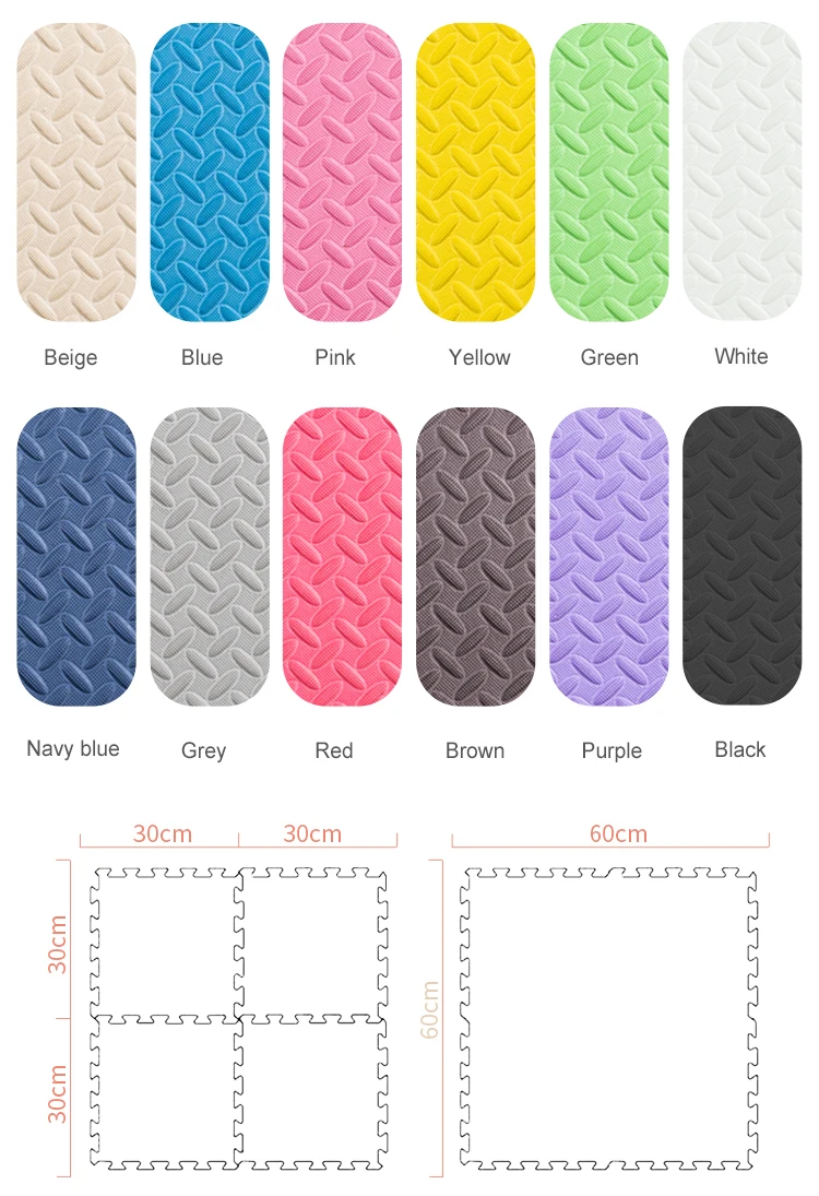 60* 60cm EVA Interlocking Foam Mats, Puzzle Jigsaw Soft Floor Mat for ...