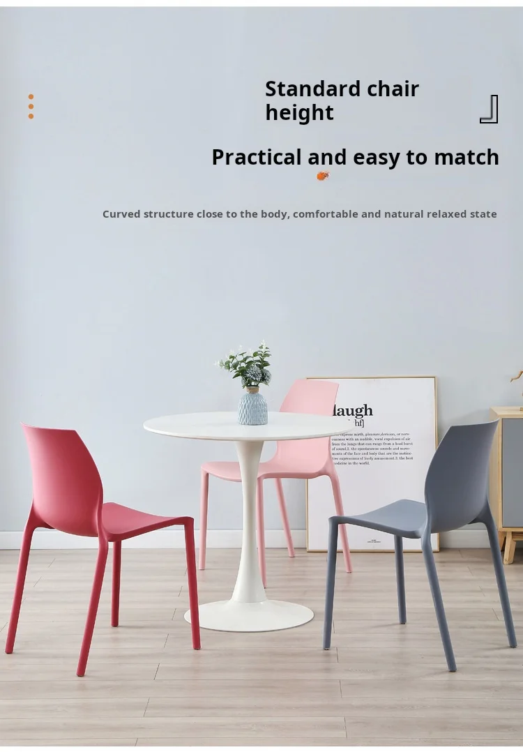 Modern Stacking Colored Restaurant Chair Cafe bar Studio Polypropylene ...
