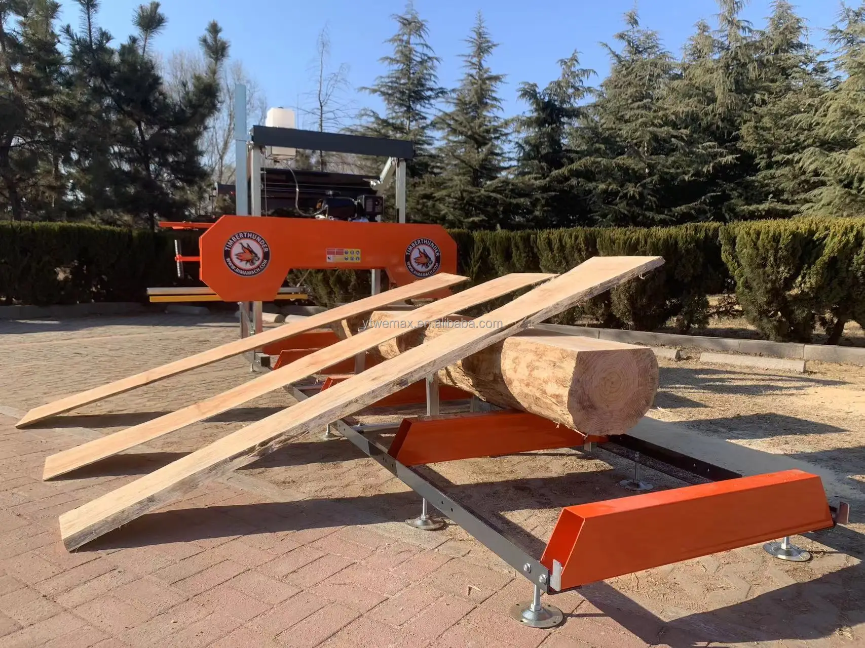 Diesel Horizontal Portable Wood / Log Saw Machines Sawmill with EPA for ...