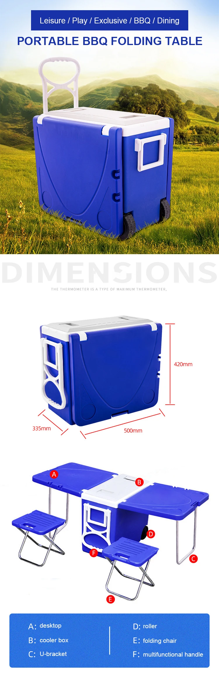 28l Outdoor Portable Plastic,Beer Cooler Box With Table And Chair ...