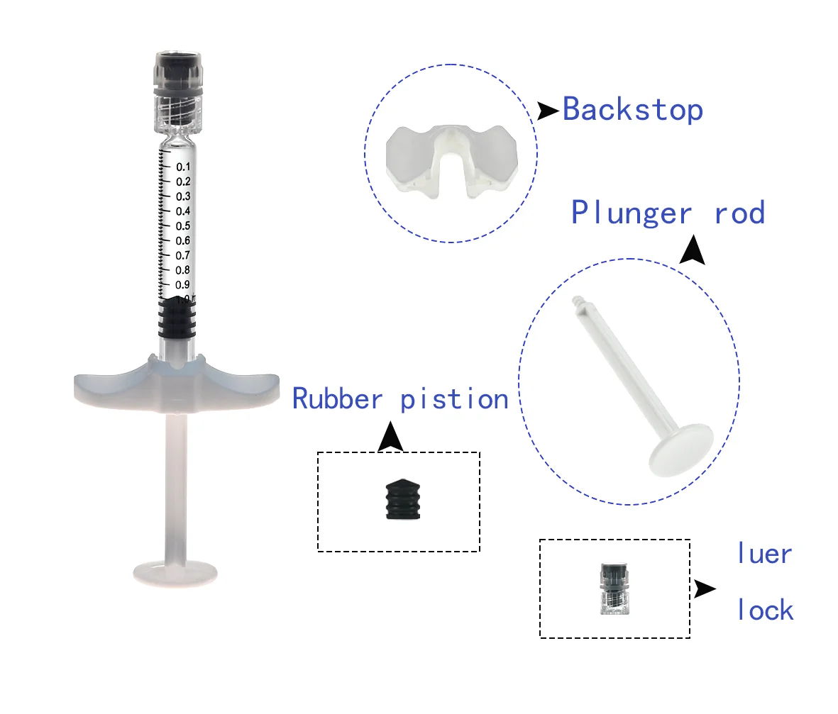 Factory Direct Sales/prefilled 1ml Luer Lock Cosmetic Glass Syringe ...