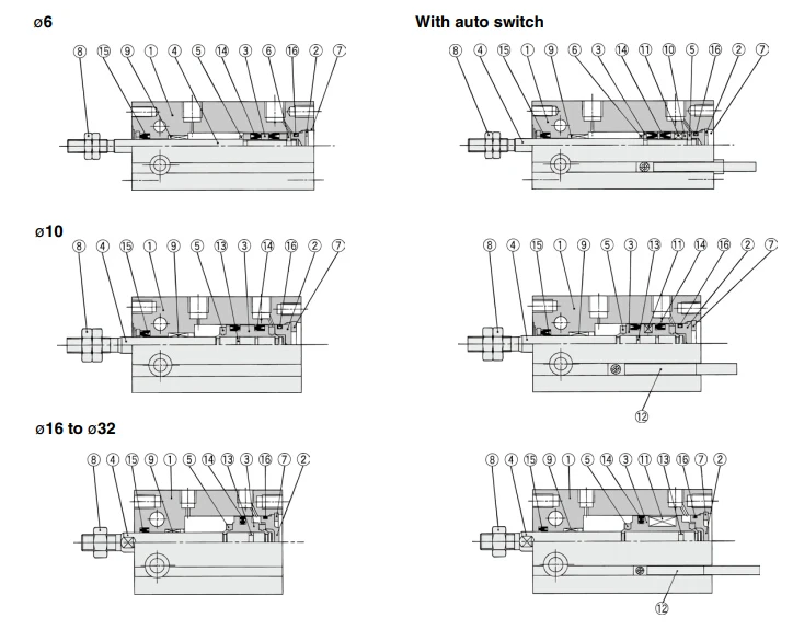 Free Mount Cylinder Cu Cu10 Cu10/cdu10-5d/10d/20d/25d/30d/35d/40d/45d/50d - Buy Free Mount ...