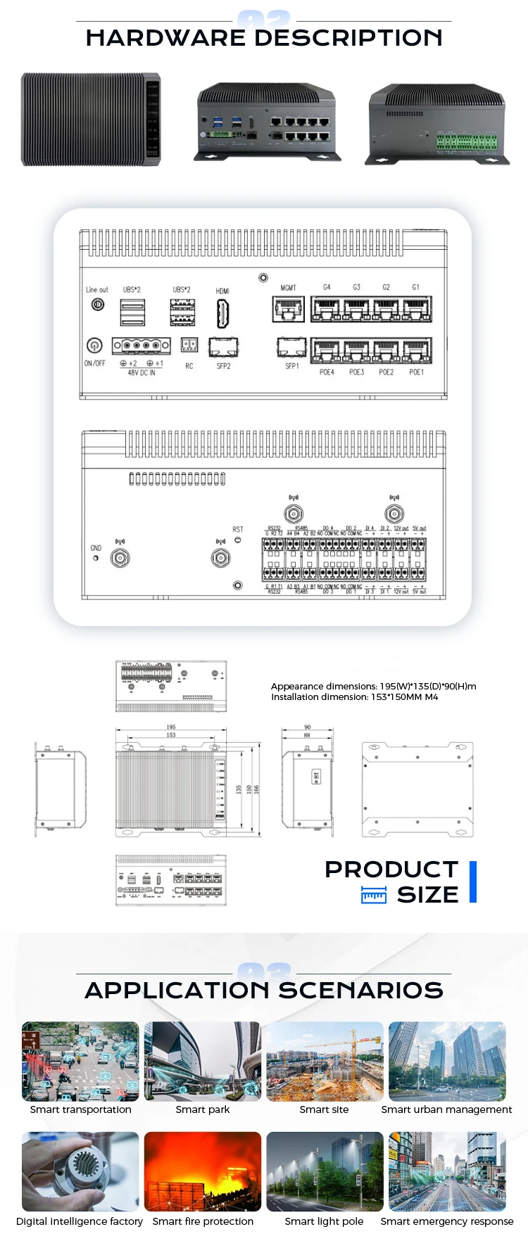 Iot Outdoor Edge Computing Gateway Ai Box Algorithm Software Ethernet Gateway Industrial Lte