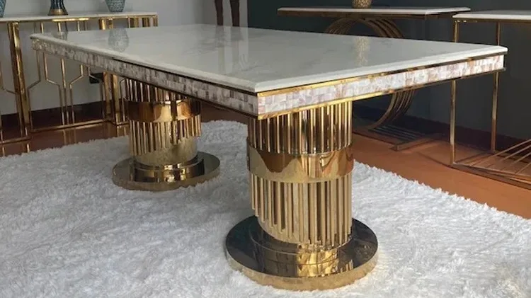 Foshan Furniture Stainless Steel Dining Table Frame Modern Luxury ...