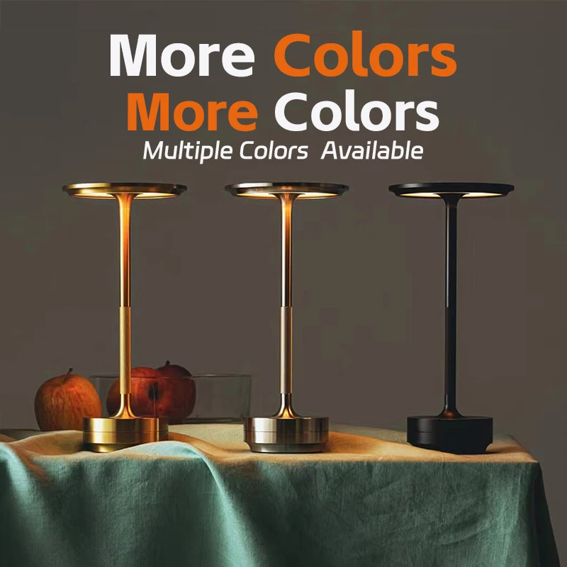 New Restaurant Luxury Cordless Rechargeable Aluminum Touch Table Lamp ...