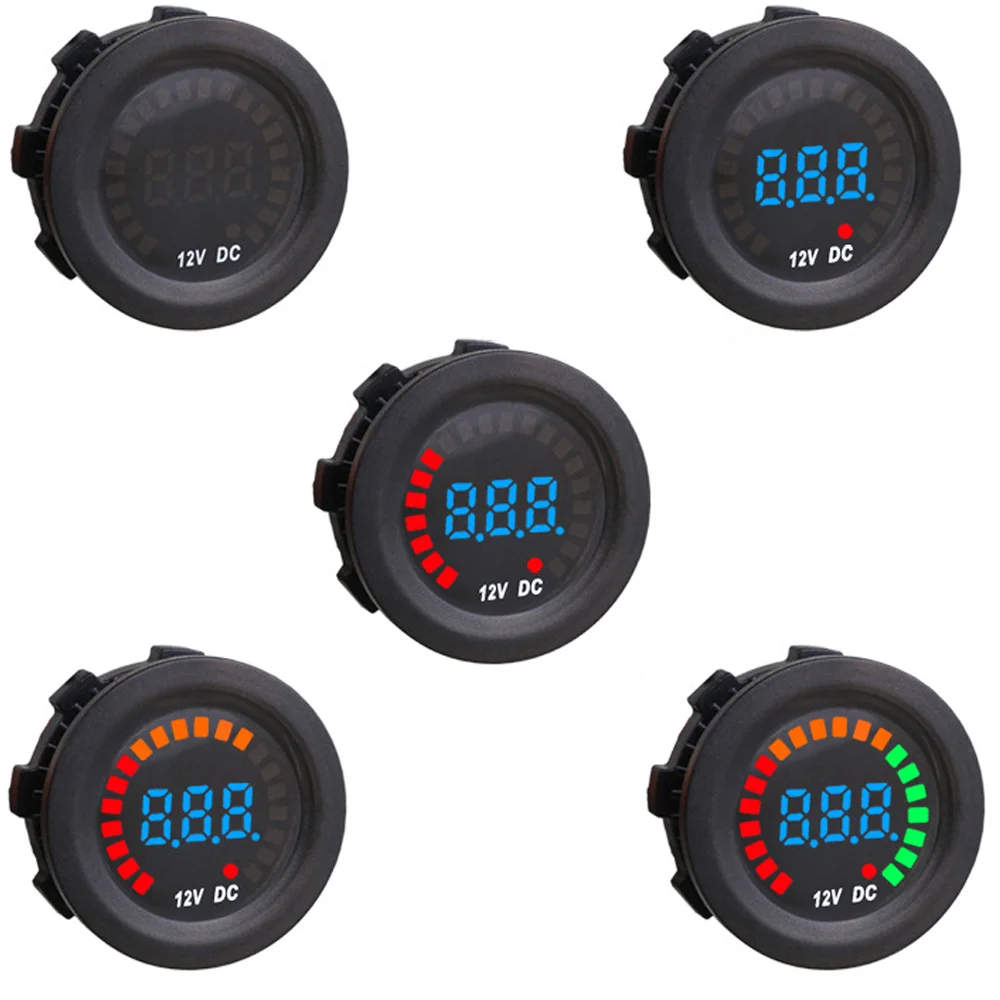 12V DC Car Digital Volt Meter with Graphic Racing Display