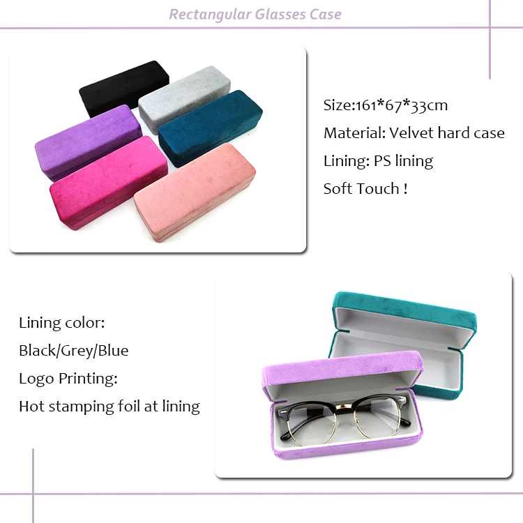 Fashion Custom Eyeglasses Cases Bags Folding Velvet Metal Optical Sun Glass Glasses Cases