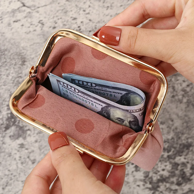 Retro Creative Mini Storage Vintage Clip Coin Bag Custom Small Coin ...