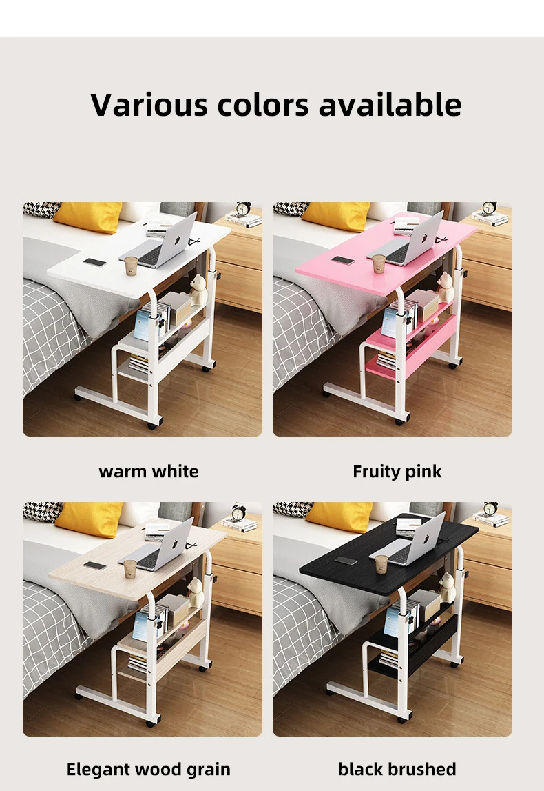 Movable Wooden Simple Modern Mobile Lift Table Adjustable Wheels Height ...