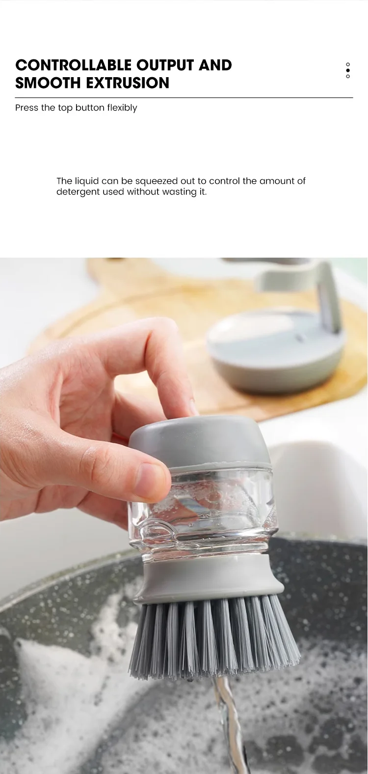 Union Multifunctional Kitchen Cute Scrub Dish Brush With Soap Dispenser ...