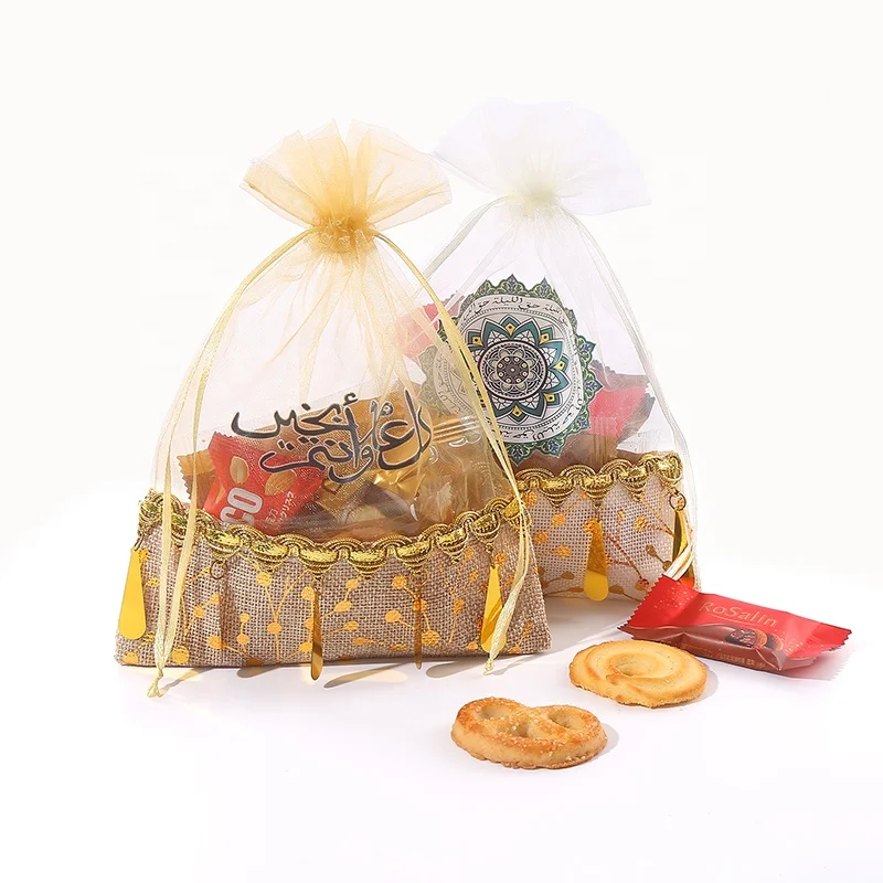 New Arabic Style National Mesh Jute Bag Metal Decoration Eid Mubarak ...