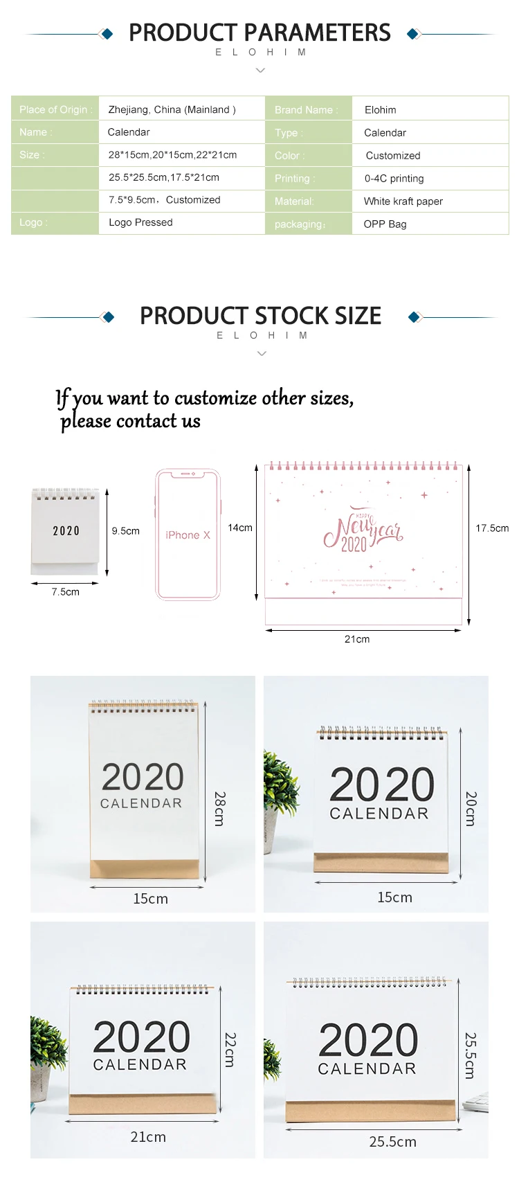 2019 Wooden Desk Calendar with Customized LOGO & Design