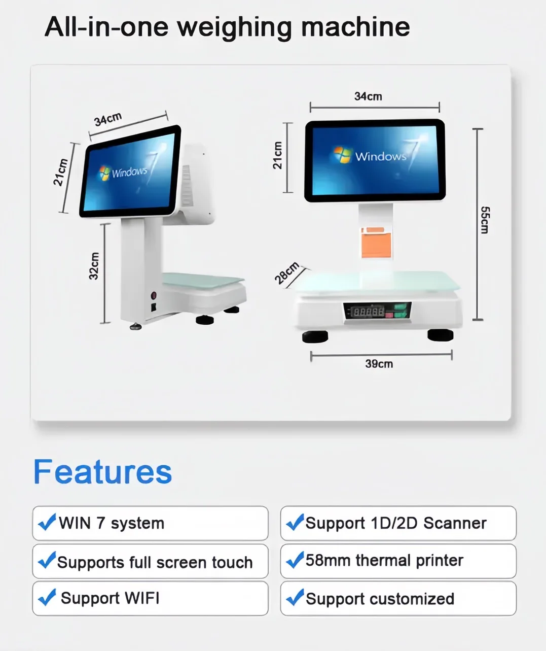 All In One Touch Screen Machines Point For Restaurant Retail ...