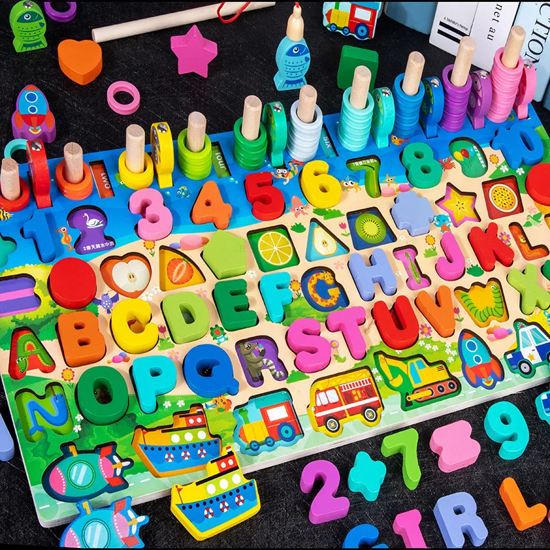 Montessori Early Educational Wooden Toy Vietnamese Russian Matching ...