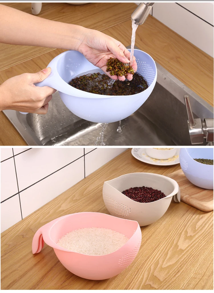 Wholesale Kitchen Pp Plastic Rice Sieve Fruit And Vegetable Washing ...