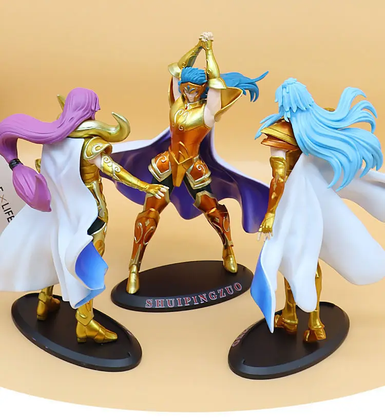 21cm Gold Saint Seiya Anime Figure Pvc Horoscope Aries Pisces Aquarius ...