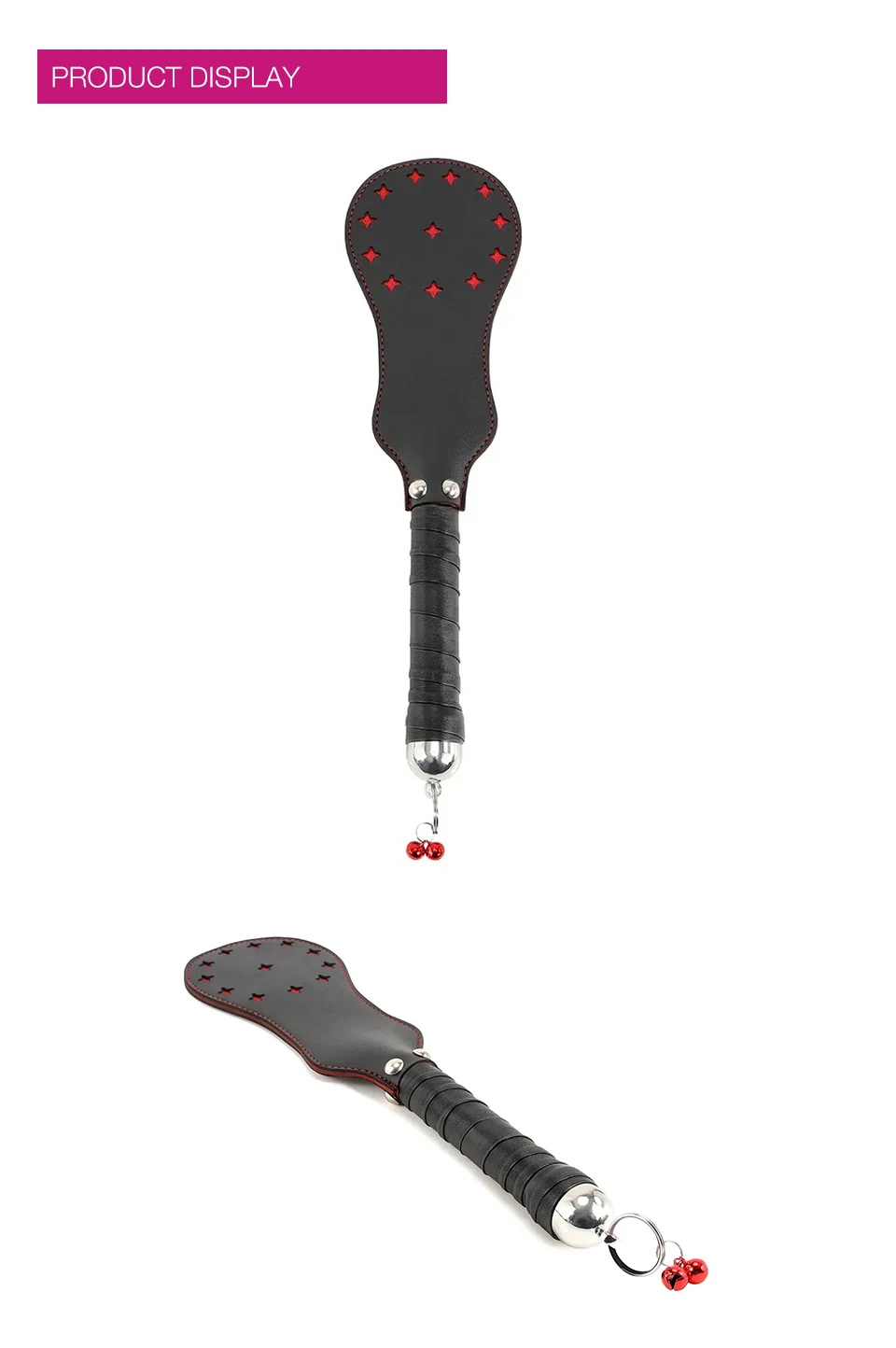 Bondage Gear Pu Leather Floggers And Whips Bdsm Paddle Whips With Bells ...