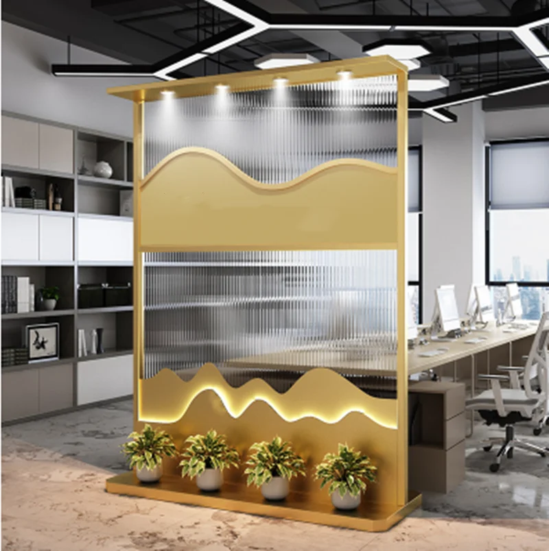 InteriorLED Light Luxury Office Vestibule Partition Panels Stainless ...