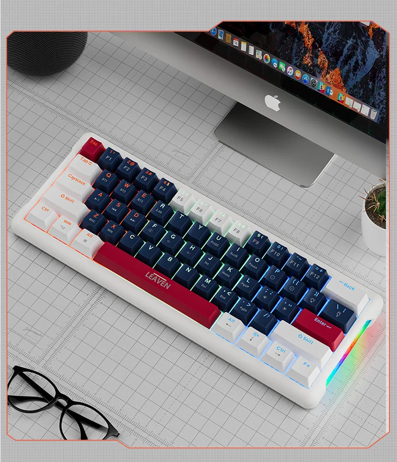 K610 Rgb Keyboard Backlight Three-mode Axle Seat Hot-swappable ...