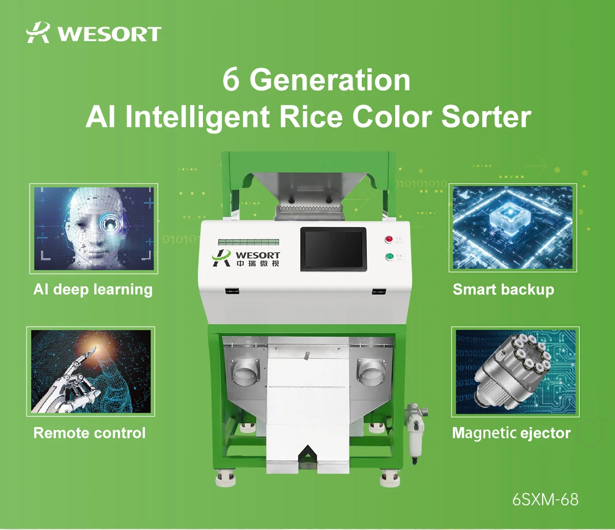Wesort High Precision Ccd Grotech Rice Color Sorter Nut Grain Corn ...
