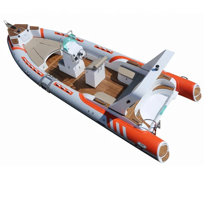 CE Certified 25ft Rib 760 Hypalon Inflatable Luxury Fiberglass Boat