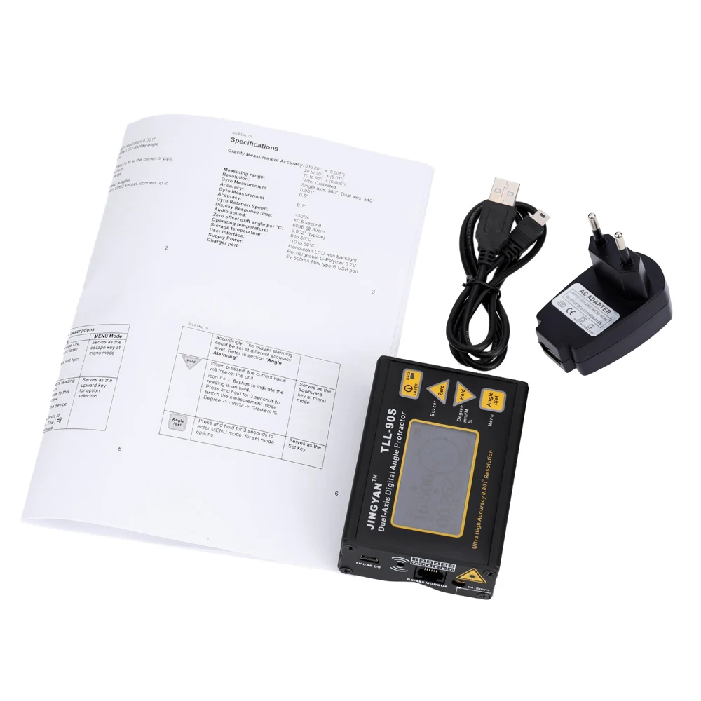 TLL-90S Precision Dual-Axis Digital Inclinometer - 0.005° Resolution ...