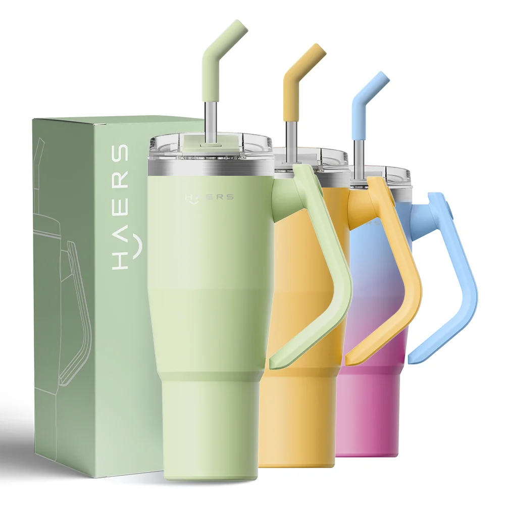 HAERS 2024 Rotatable Handle Vacuum Tumbler - Perfect for Engraving