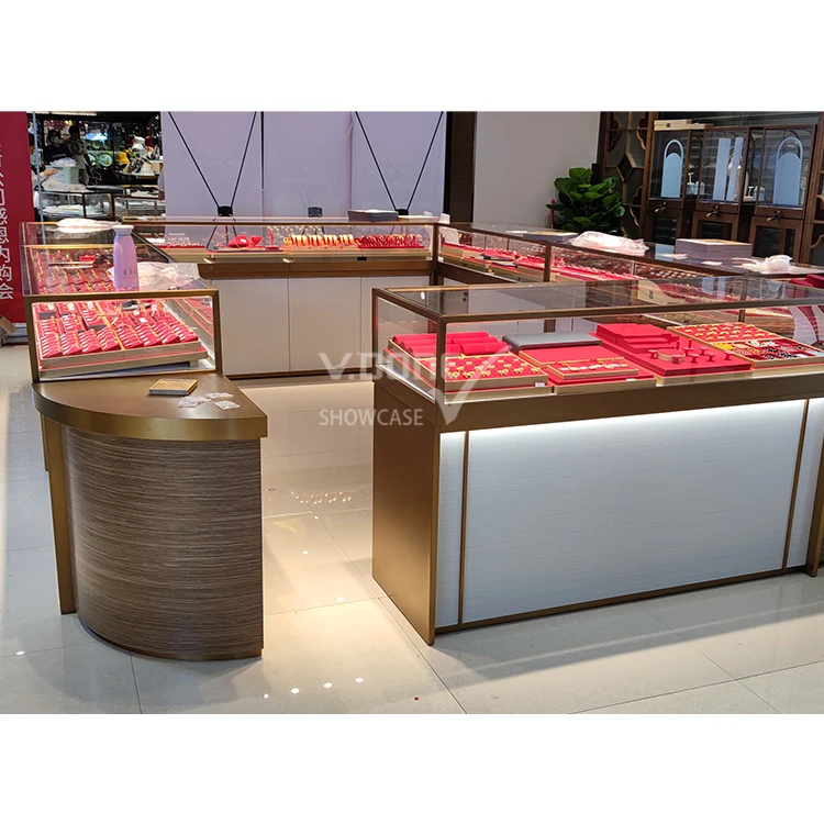 Luxury Metal Jewellery Mall Counter Design Interior Store Stainless ...