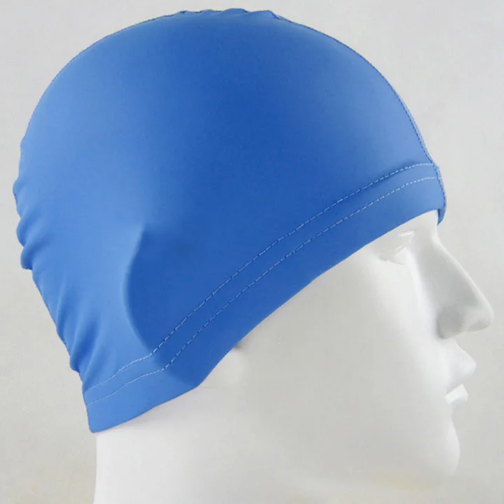 Fashion Candy Colors Swimming Cap Waterproof Fabric Protect Ears Long ...