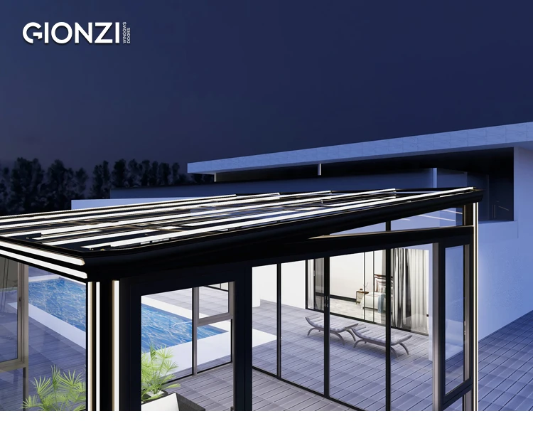 Gionzi Sunrooms Modern Designs Aluminum Alloy Double Tempered Glass ...
