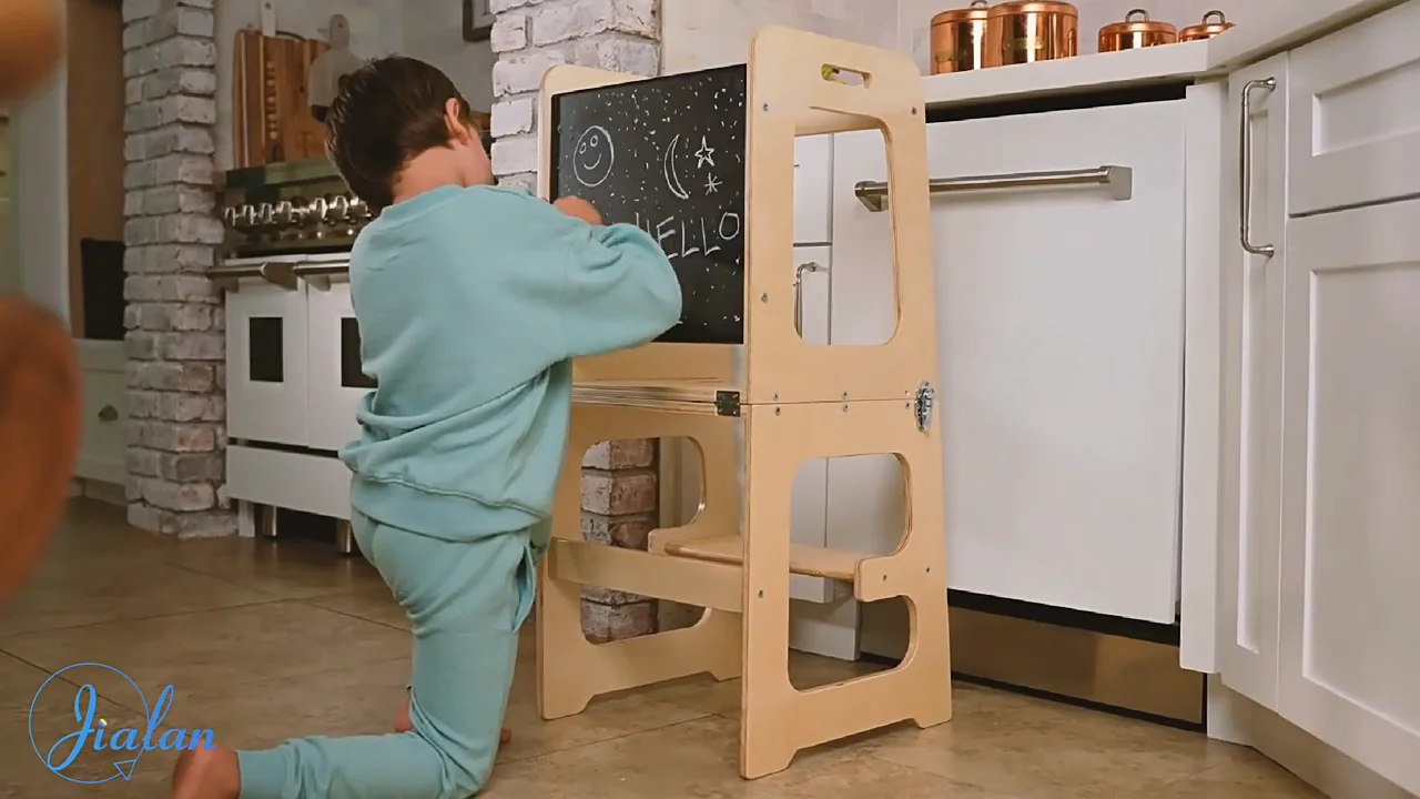 Learning Tower Kid Foldable Kitchen Helper Step Stool Learning Tower ...