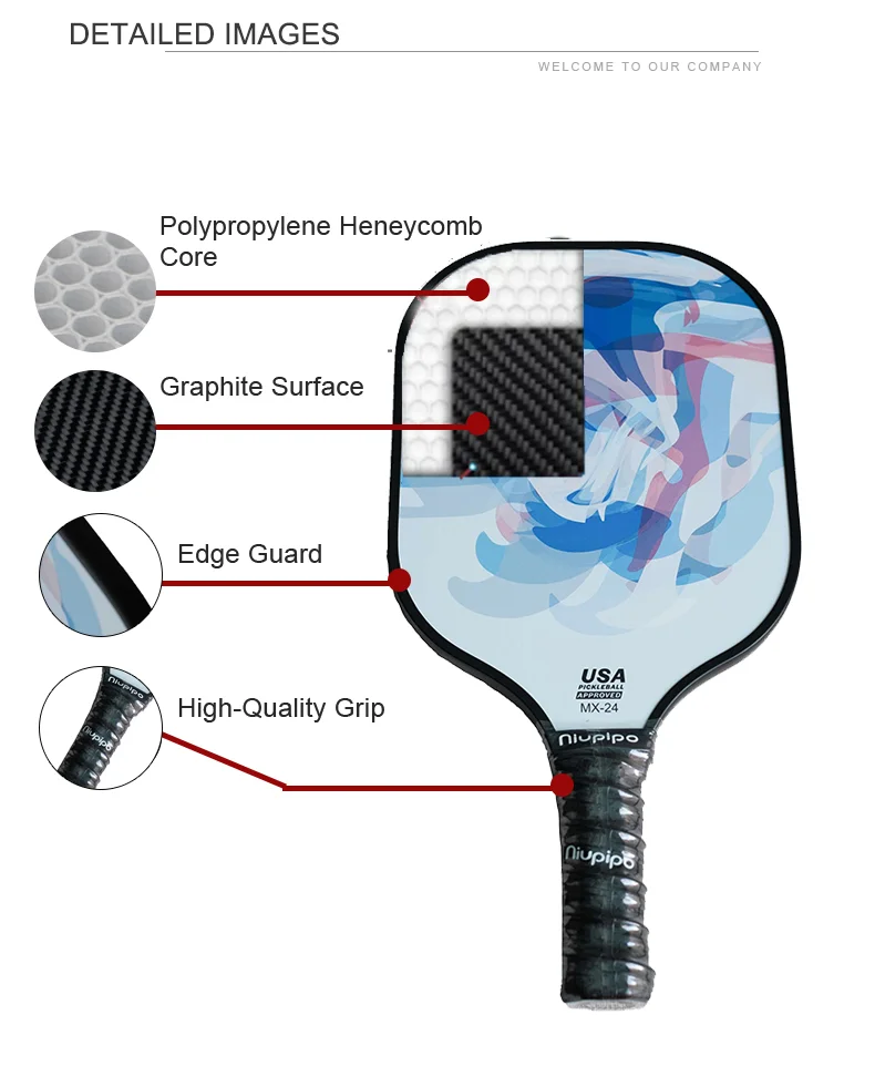 2023 Carbon Fiber Pickleball Paddles 16mm Polymer Core Pickleball ...