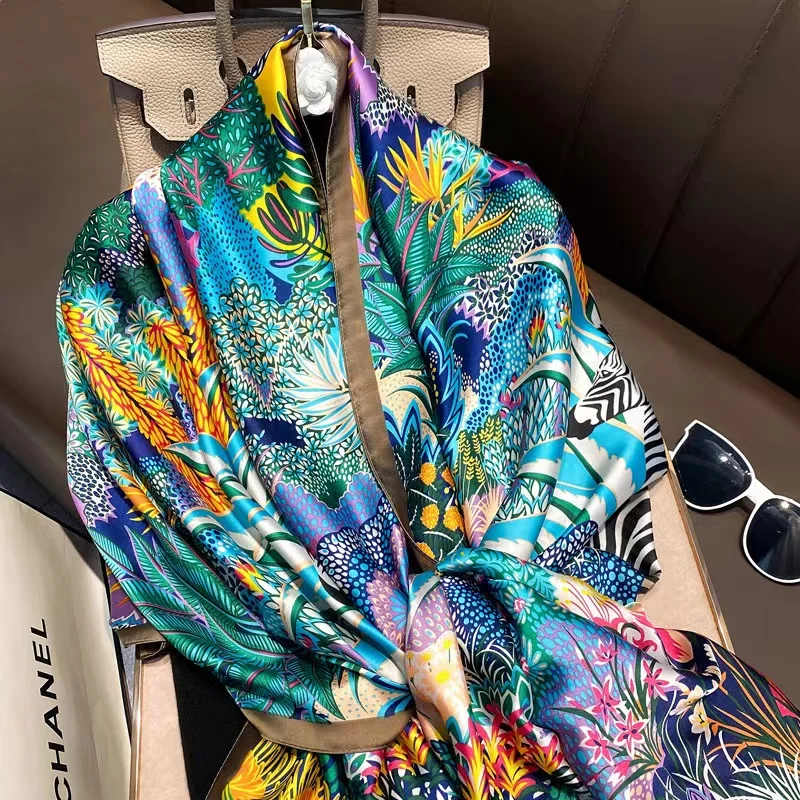 2022 Autumn New Style Big Size Silk Scarf 180 * 90 Fashion Woman ...