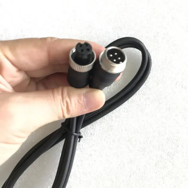 2m Black M12 Connector Wire Male To Female Truck Bus Camera Monitor Car Accessories 4pin Sensor ...