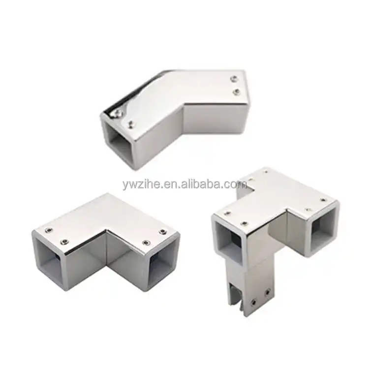 304 Stainless Steel Square Tube Connectors Shower Glass Fixed Rod ...