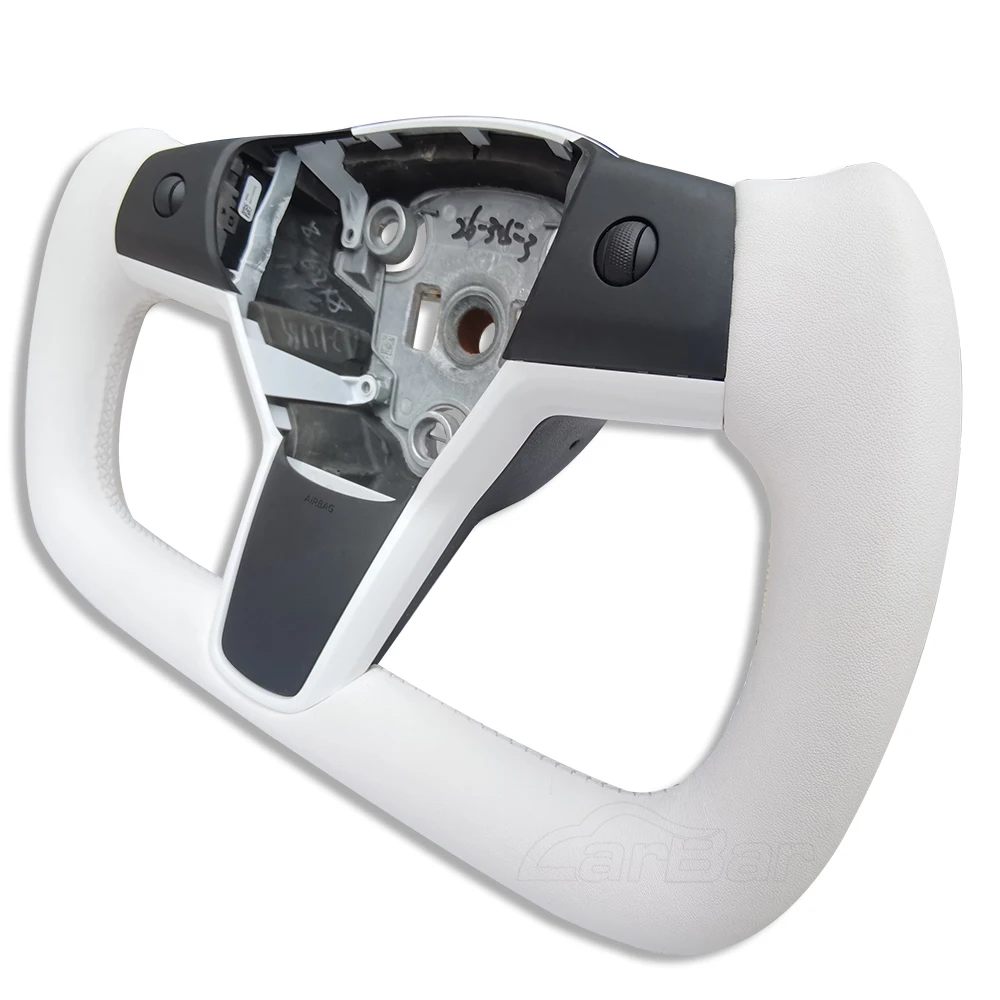Yoke Steering Wheel Racing For Model 3 Model Y 2017-2022 Leather Carbon ...