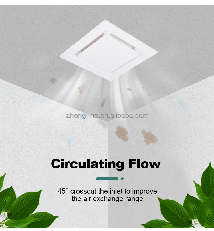 10 Inch Silent Home Washroom Plastic Air Ventilation Fan Duct Ceiling ...