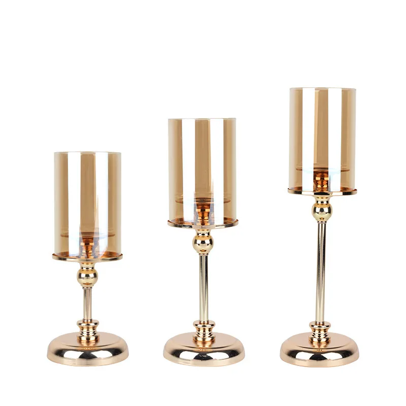 Wedding Centerpiece - Elegant Candle Holder with Metal Base