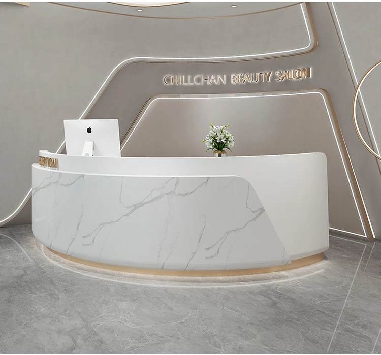 Half Circle Reception Desk - Modern & Luxurious Design