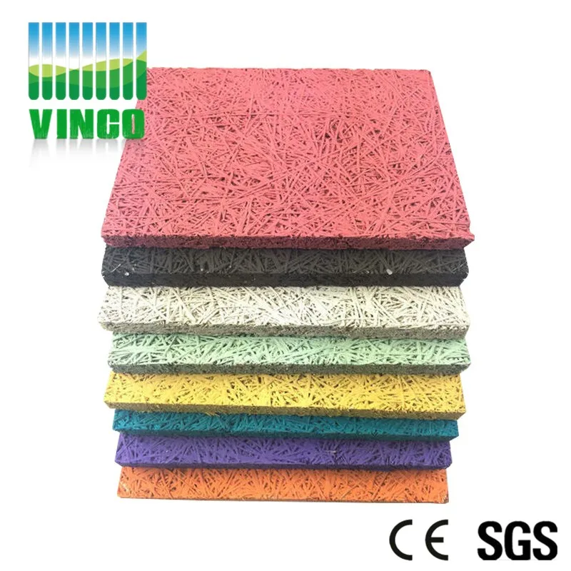 15/18/20mm 100% Pure Wood Fiber Wood Wool Acoustic Panel Wood Wool ...