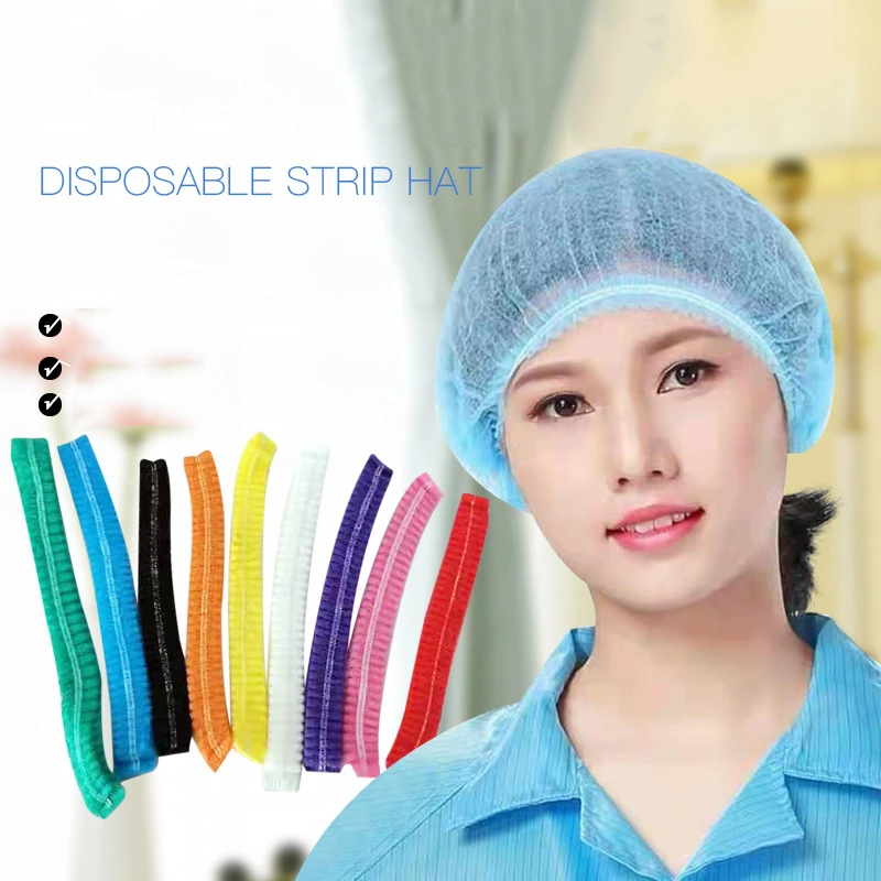 100 Pack Disposable Nonwoven Bouffant Caps Hair Net For Hospital Salon ...