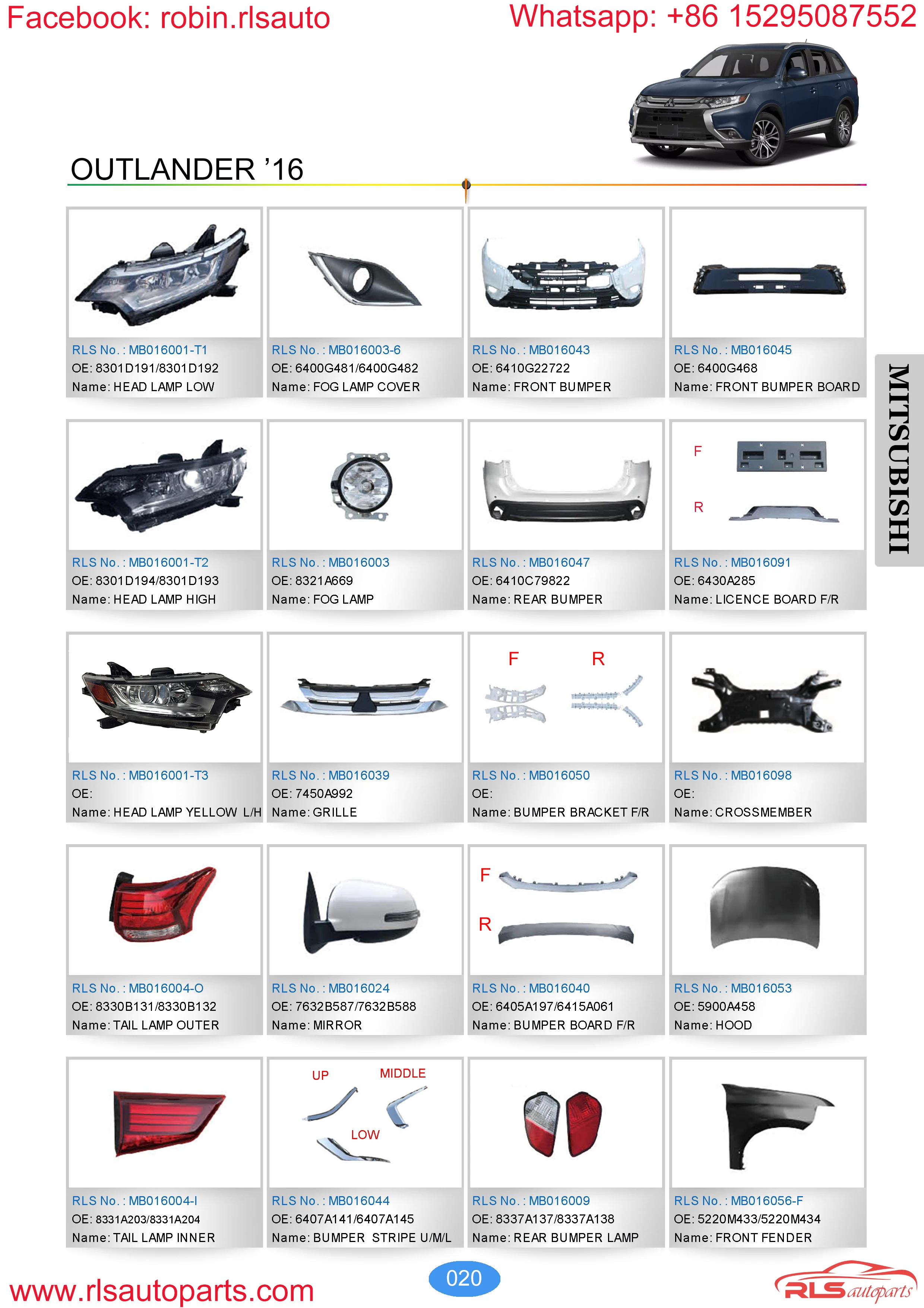 6400G346 Front Bumper Bumper Cover for Outlander 2014-2015| Alibaba.com