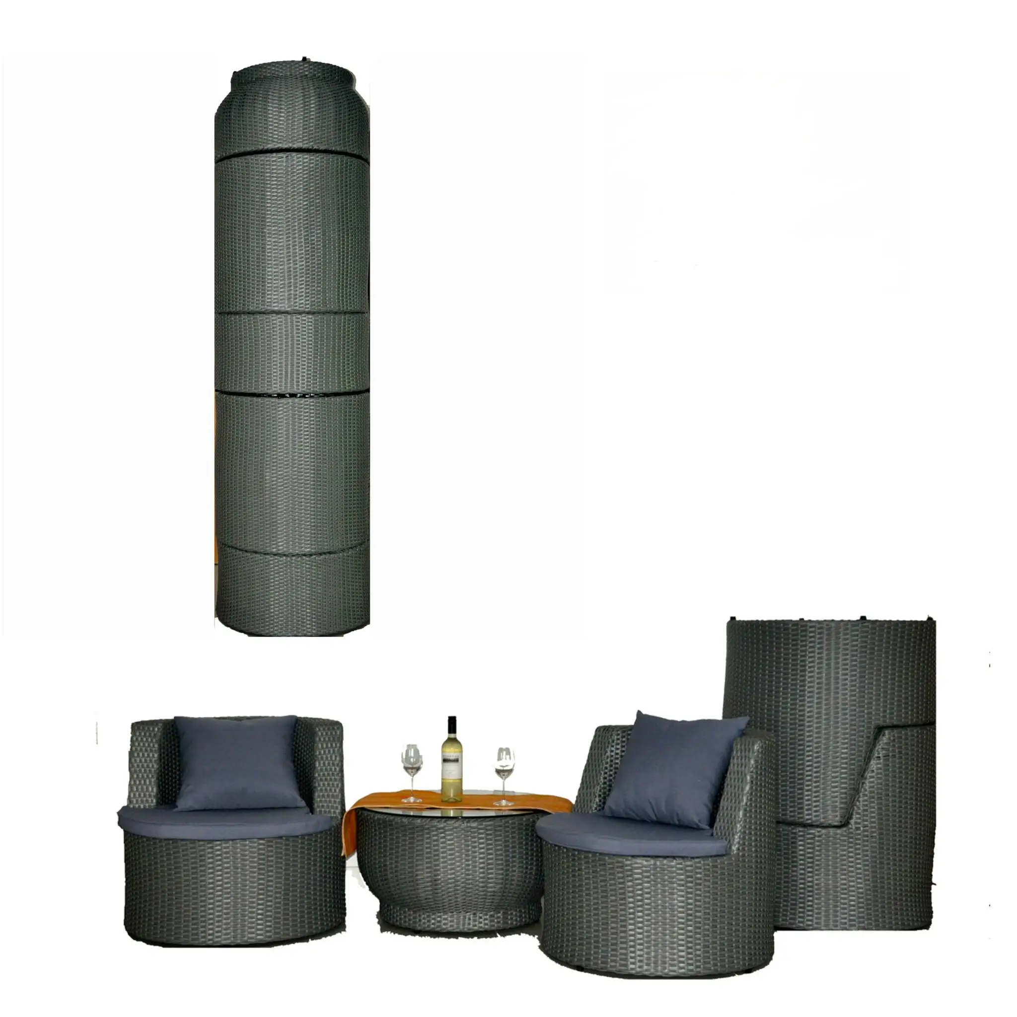 Home Balcony Space Saving Stackable Outdoor Sofa Furniture Set Garden ...