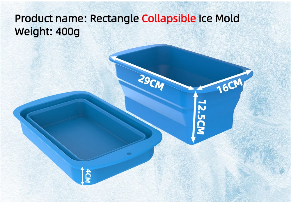 Custom Logo Single 8lb Retangular Ice Bath Mold Extra Large Foldable ...