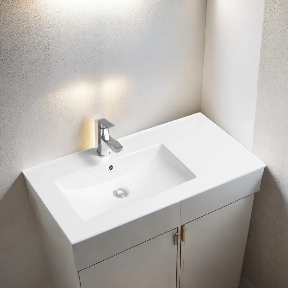 Luxury Stone Bathroom Vanity Hand Wash Sink Basin Rectangular Porcelain ...