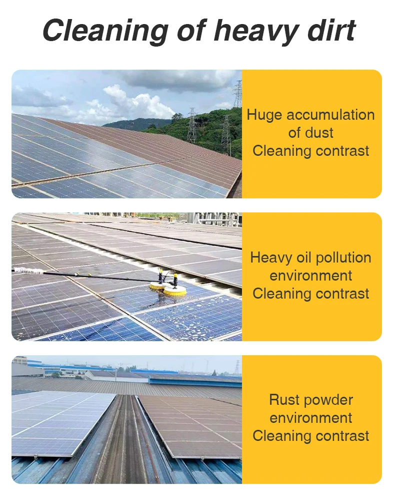Manual One Head Different Length Roof Cleaning Machine For Solar Panels ...