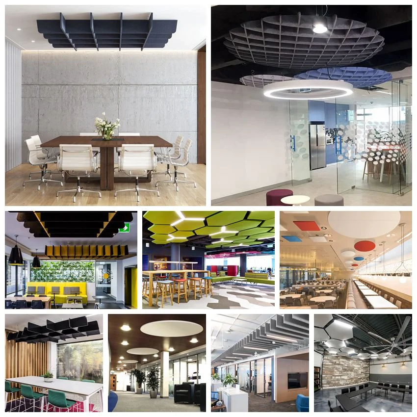 Eco-friendly Pet Acoustic Ceiling Panels Soundproof 3d Decorative ...