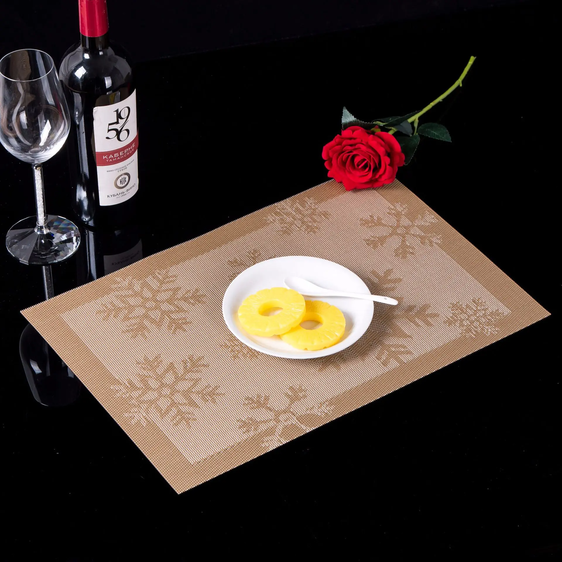 Promotional Customized Gift Set Pvc Placemat Vinyl Printed Table Dining ...